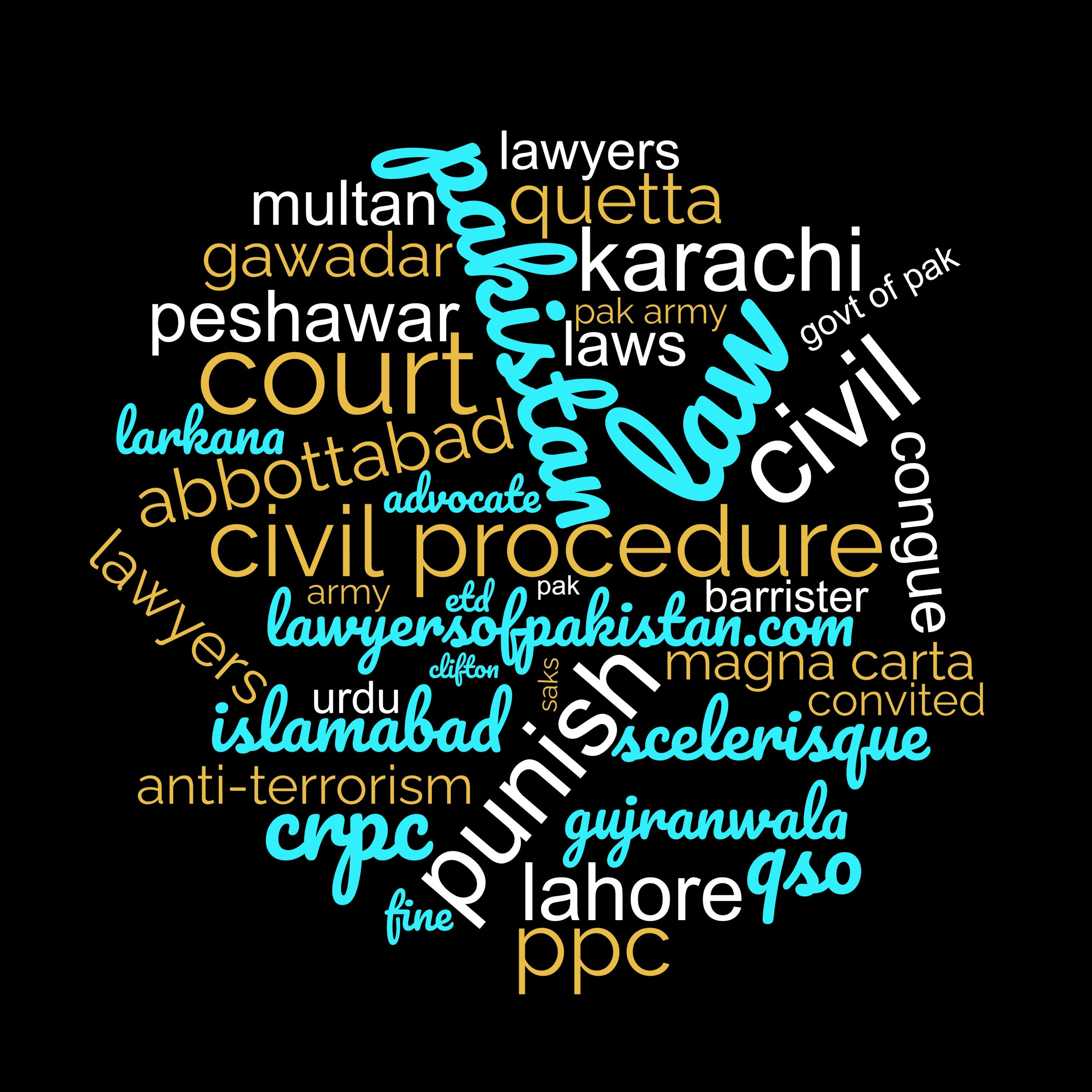 The most important applications in civil procedure in Pakistani courts